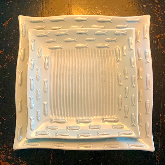Dining | Fish Lake Serving Plates Dishes Set Of 2 | Poshmark